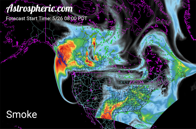 Forest Fire Smoke arrives for much of North America - Vendor and Group ...